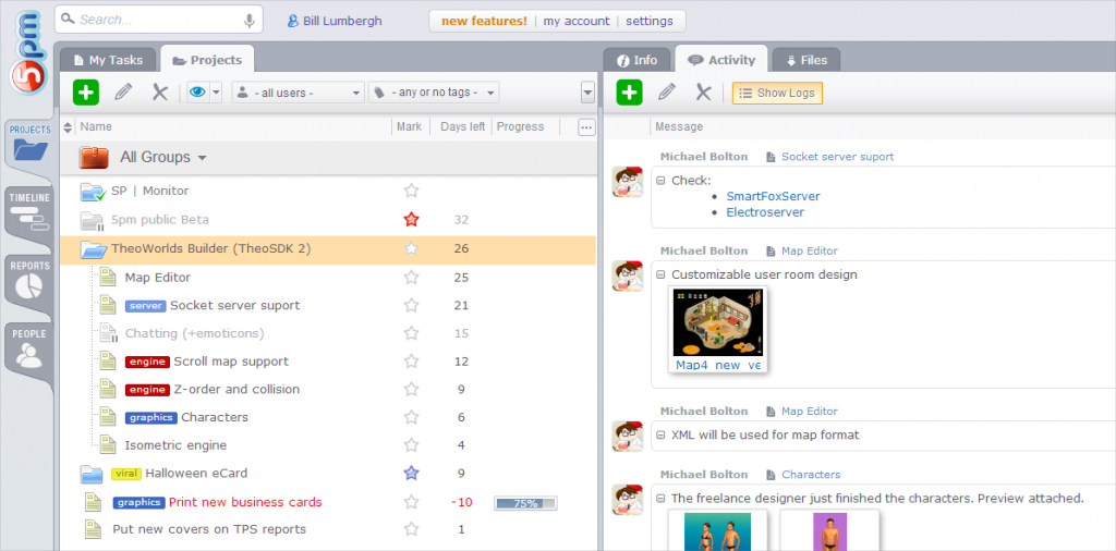 Updated interface, real-time search and user logs - 5pm Blog